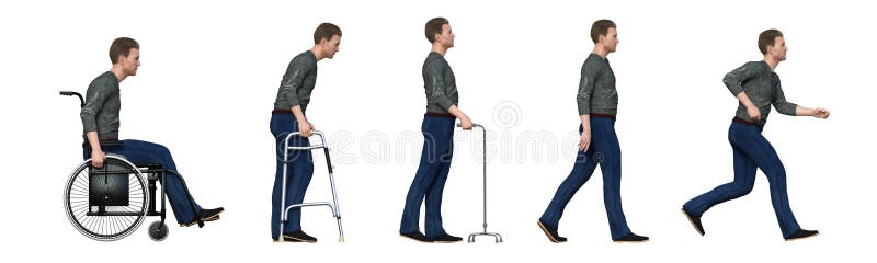 The Evolution of Recovery stock illustration. Illustration of injury ...