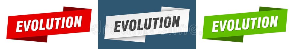 Evolution Banner. Evolution Ribbon Label Sign Set Stock Vector ...