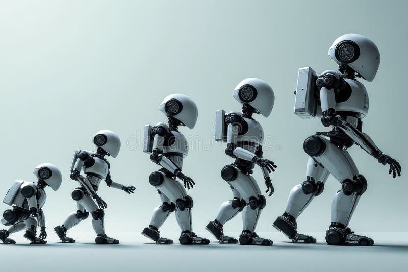 Evolution of Robotics Throughout History Stock Illustration ...