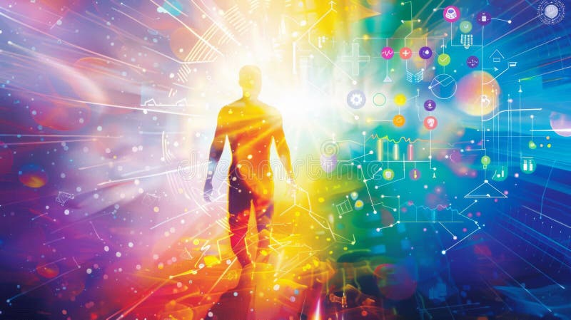 Evolution of Self: from Shadow To Vibrant Silhouette Stock Photo ...