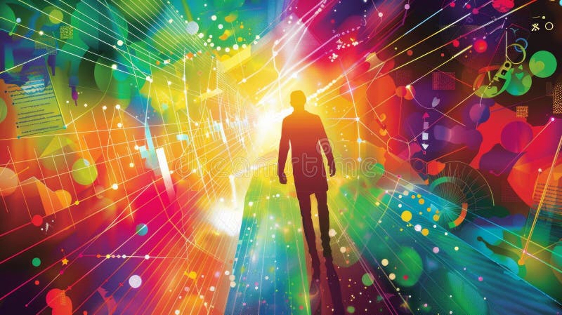 Evolution of Self: from Shadow To Vibrant Silhouette Stock Photo ...