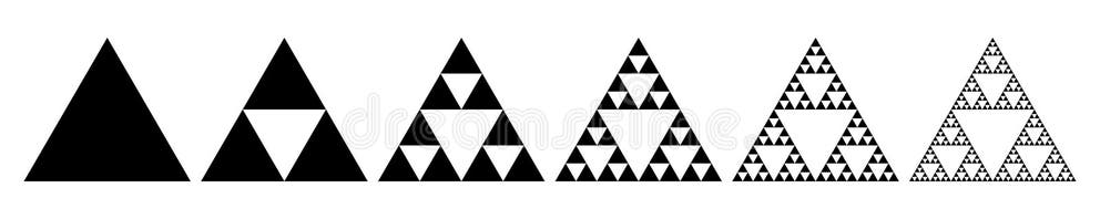Sierpinski Triangle Evolution Steps Stock Vector - Illustration of ...
