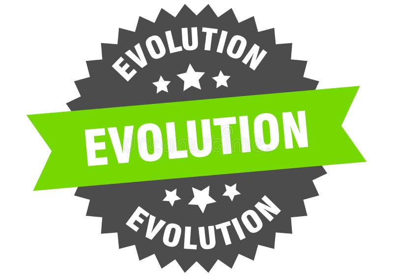 Evolution Sign. Evolution Round Ribbon Sticker Stock Vector ...