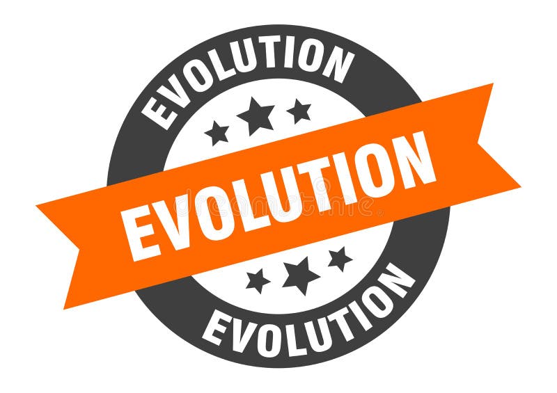 Evolution Sign. Evolution Round Ribbon Sticker Stock Vector ...