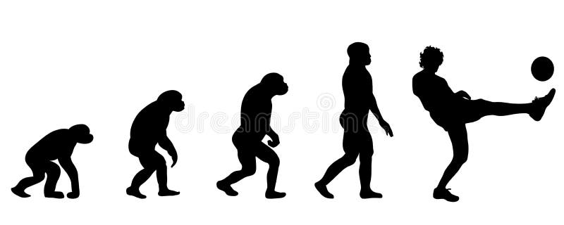 Evolution of a Soccer Player Stock Vector - Illustration of origins ...