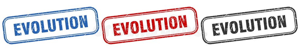 Evolution Square Isolated Sign Set. Evolution Stamp Stock Vector ...