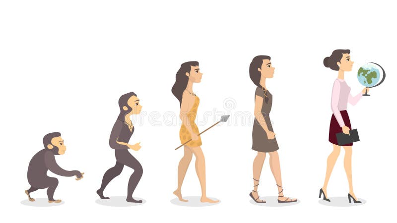 Evolution of teacher. stock vector. Illustration of animal - 109222818