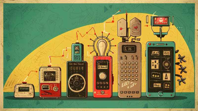 The Evolution of Technology Stock Illustration - Illustration of ...