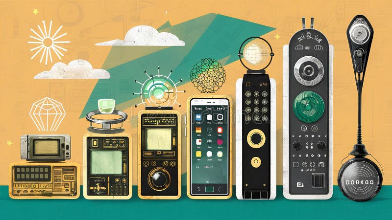 The Evolution of Technology Stock Illustration - Illustration of ...