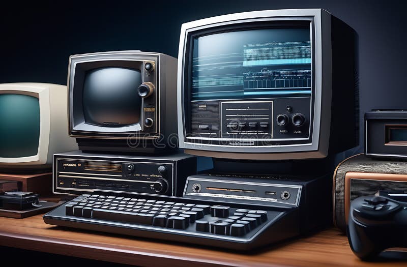 Evolution of Technology with Juxtaposes Vintage Computing Equipment ...