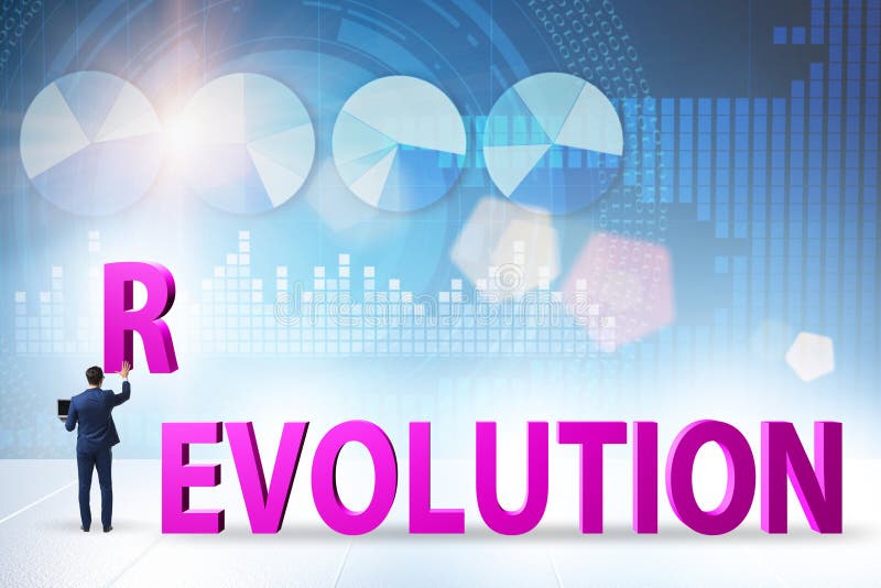 Evolution Turning into Revolution Concept Stock Photo - Image of future ...