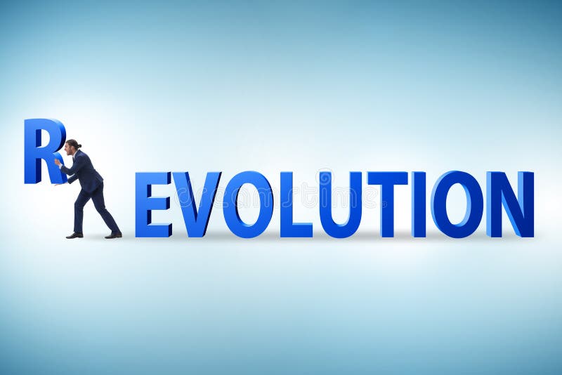 Evolution Turning into Revolution Concept Stock Image - Image of ...