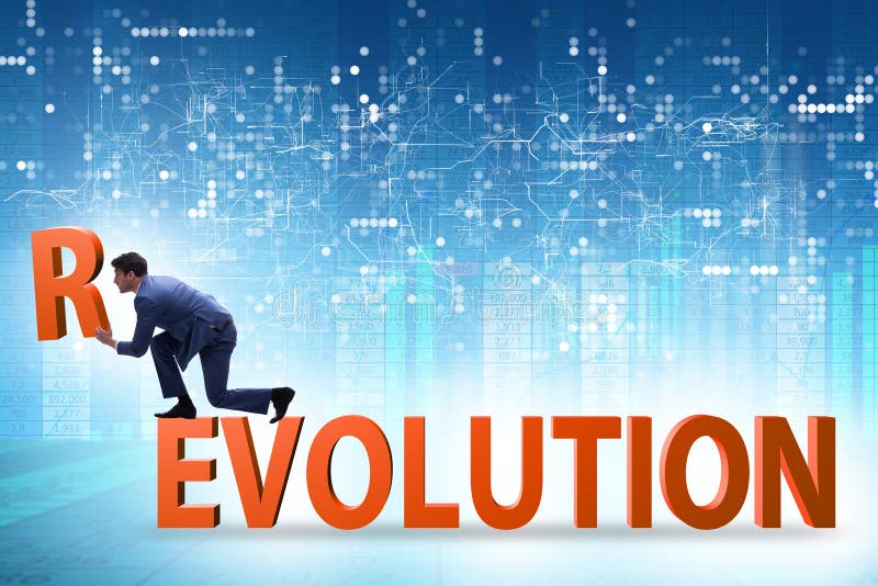 Evolution Turning into Revolution Concept Stock Image - Image of ...