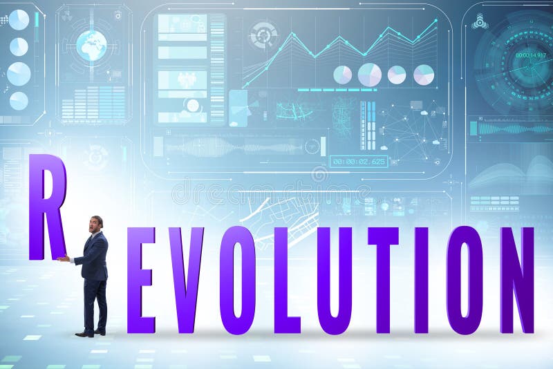 Evolution Turning into Revolution Concept Stock Image - Image of word ...