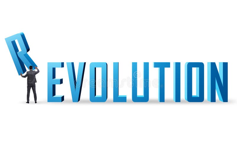 Evolution Turning into Revolution Concept Stock Photo - Image of reform ...