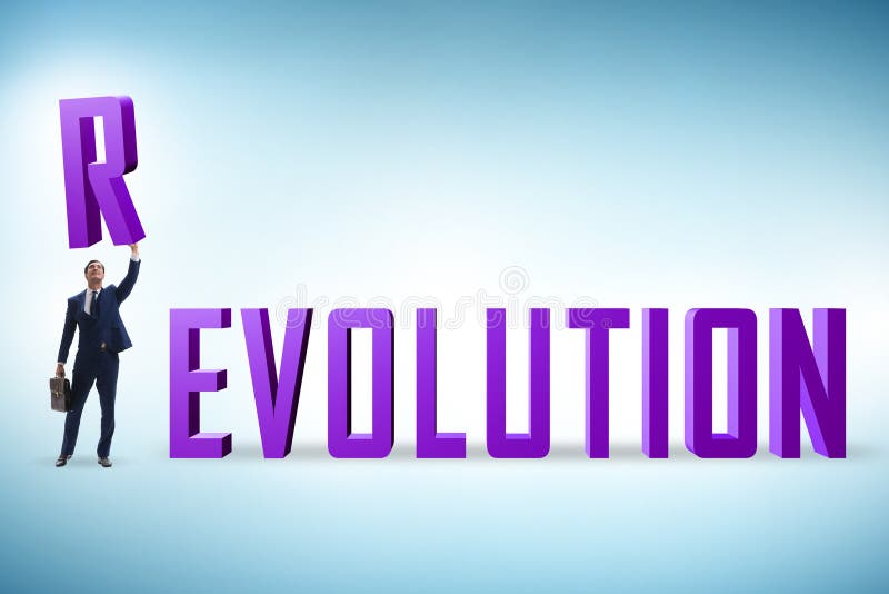 Evolution Turning into Revolution Concept Stock Photo - Image of ...