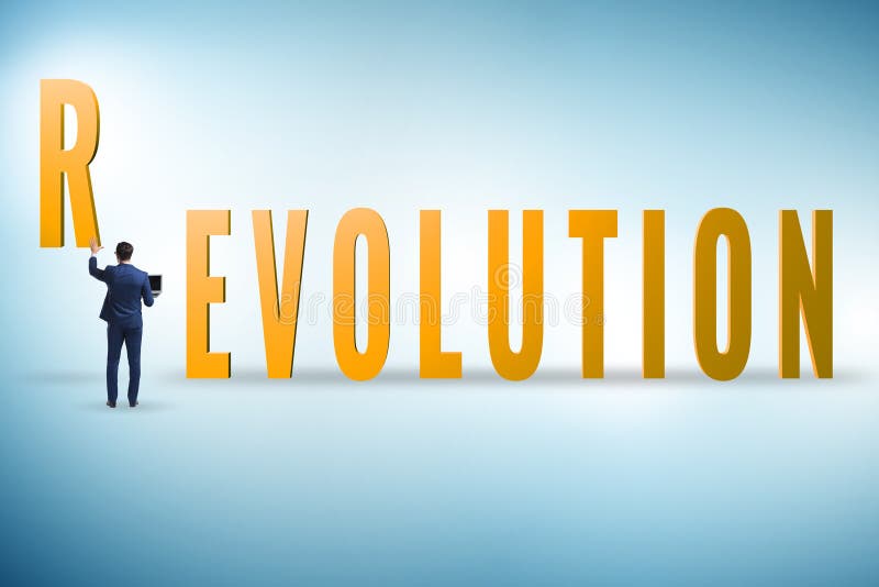 Evolution Turning into Revolution Concept Stock Photo - Image of symbol ...