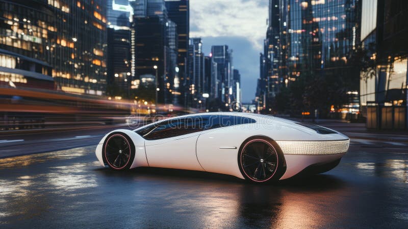 The Evolution of Urban Mobility: a Modern and Green Concept Car Moving ...