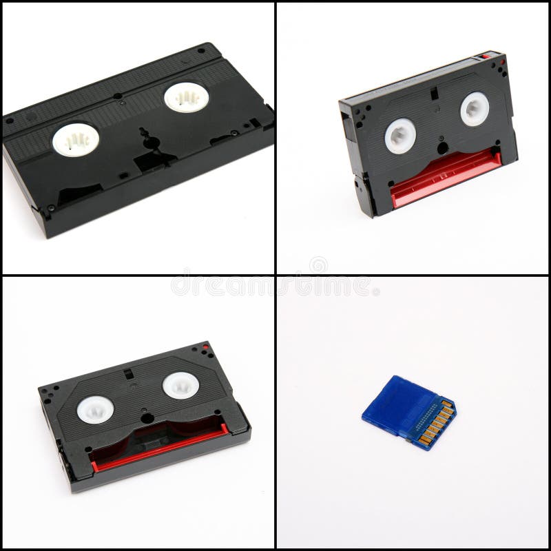 Evolution of Video Recording Media Stock Photo - Image of white ...