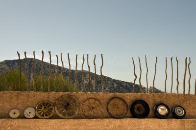 Evolution wheels . stock image. Image of improvement - 17103113