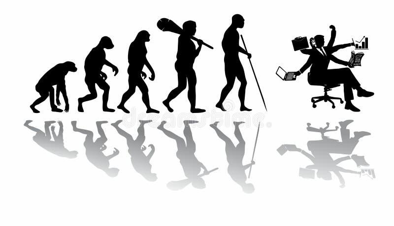 The evolution of work stock vector. Illustration of primitive - 141581788