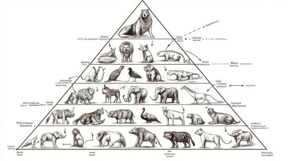 Evolutionary Pyramid, Animal Hierarchy Stock Illustration ...