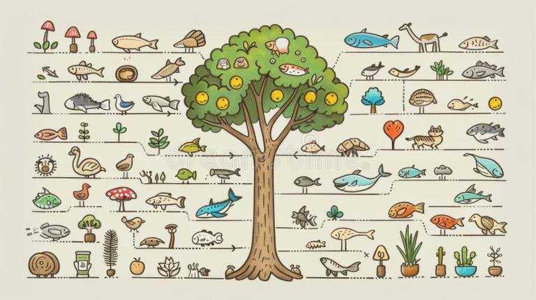 Evolutionary Tree of Life, a Visual Guide To Diverse Species Stock ...