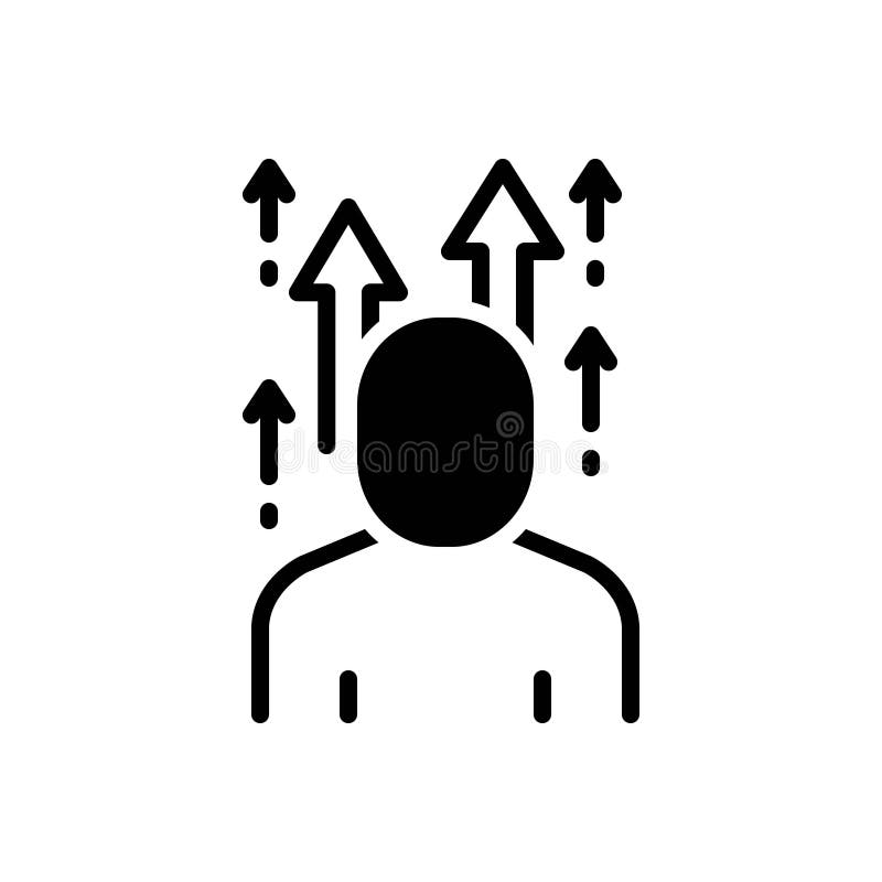 Black Solid Icon for Evolve, Develop and Progress Stock Vector ...