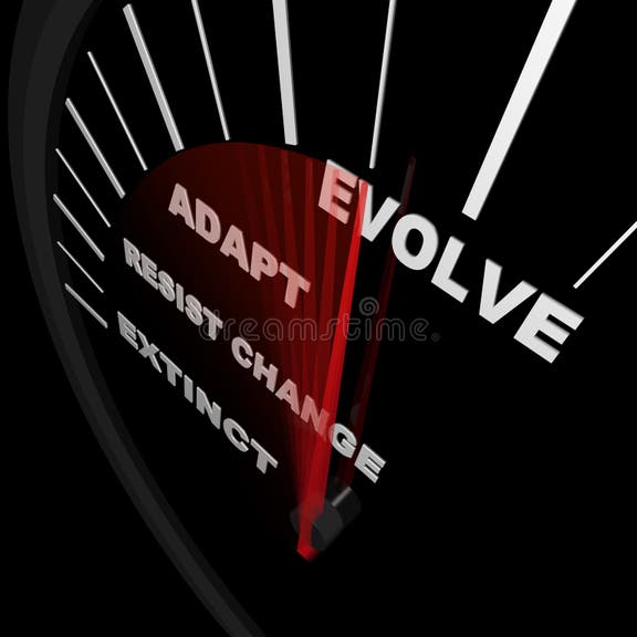 Evolve - Speedometer Tracks Progress of Change Stock Illustration ...
