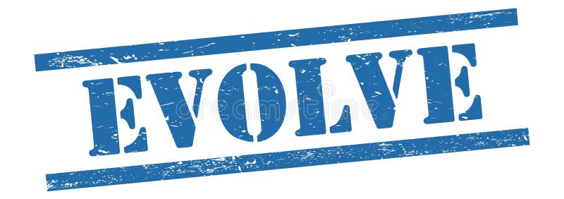 EVOLVE Text on Blue Grungy Lines Stamp Stock Illustration ...