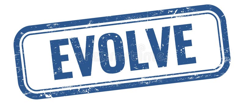 EVOLVE Text on Blue Grungy Vintage Stamp Stock Illustration ...