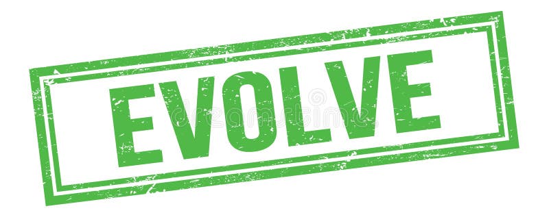EVOLVE Text on Green Grungy Vintage Stamp Stock Illustration ...