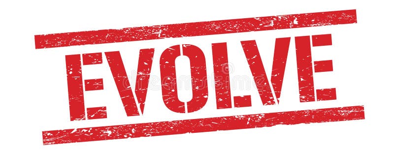 EVOLVE Text on Red Vintage Lines Stamp Stock Illustration ...