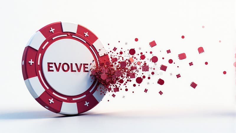 Evolve-Themed Casino Chip Exploding Stock Illustration - Illustration ...