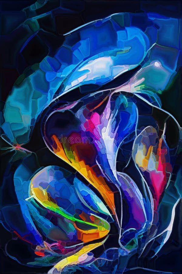 Evolving Colored Forms stock illustration. Illustration of gallery ...