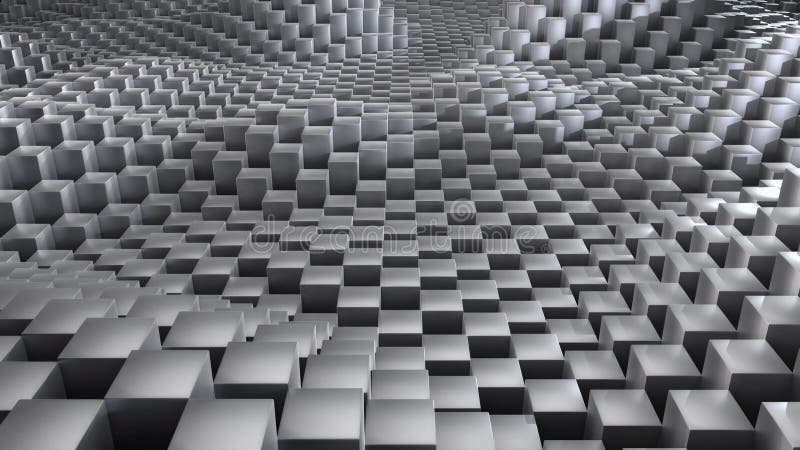 Evolving 3d Dynamic Landscape Made of Grey Metal Cubes, 4k Animation of ...