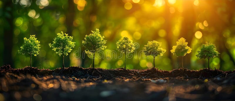 Evolving Forest: a Journey from Seedling To Oak. Concept Nature ...