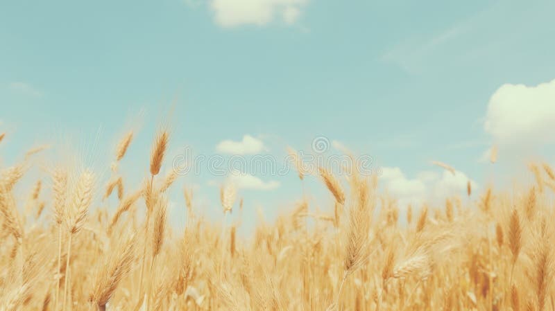 Evolving Land and Sky. Serene Wheat Field Scenery for Aesthetic Desktop ...