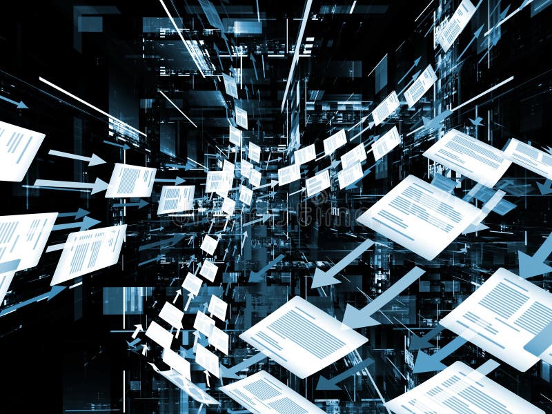 Evolving Paperwork stock illustration. Illustration of technology ...