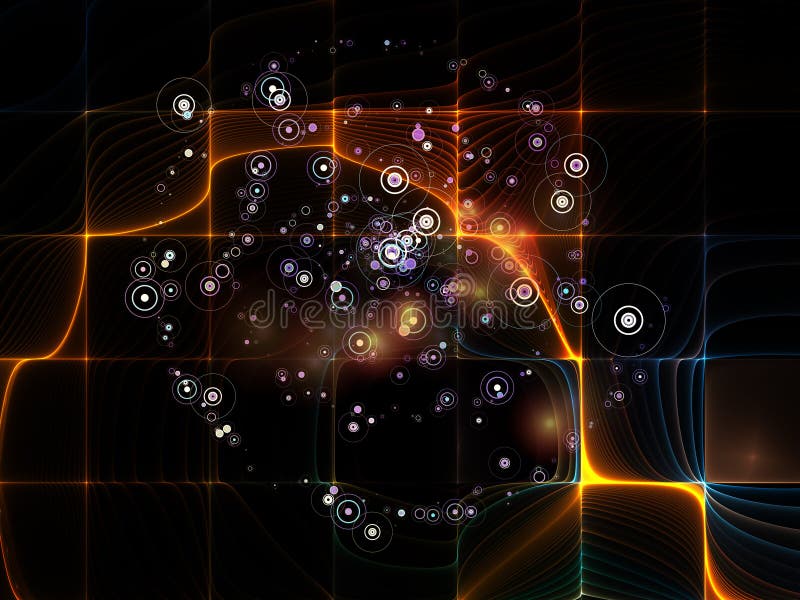 Evolving Particle Grid stock illustration. Illustration of circle ...