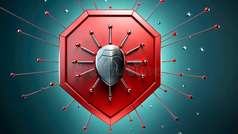 Evolving Shield Icon with Expanding Connections on a Dynamic Blue ...