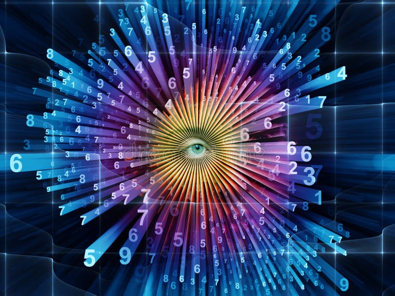 Evolving World of Numbers stock illustration. Illustration of human ...