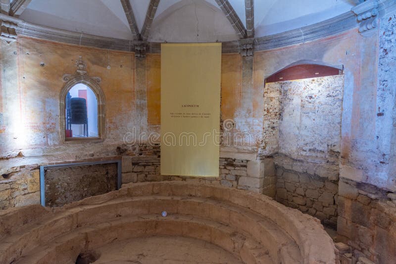 Evora, Portugal, June 15, 2021: Roman Spa Inside of the Town Hal ... Evora, Portugal, June 15, 2021: Roman Spa Inside of the Town Hal ...