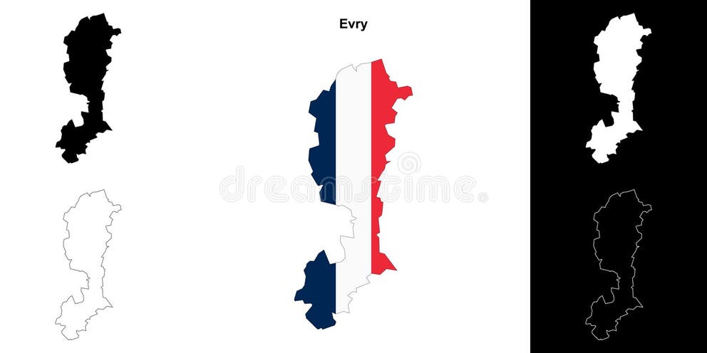 Evry outline map stock vector. Illustration of arrondissements - 361898713