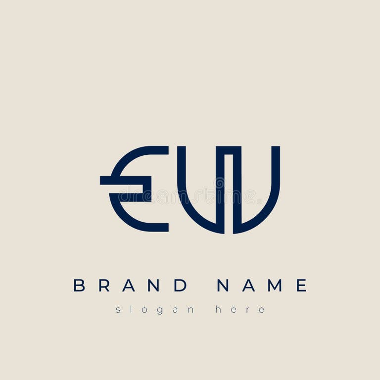 EW Alphabet Letter Icon Logo Stock Vector - Illustration of typography ...
