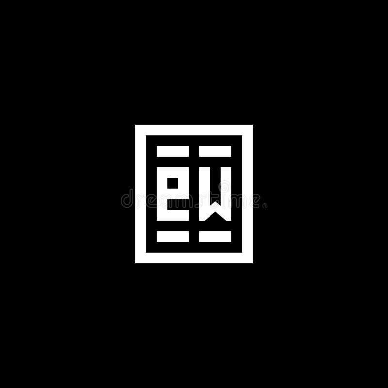 EW Initial Logo with Square Rectangular Shape Style Stock Illustration ...