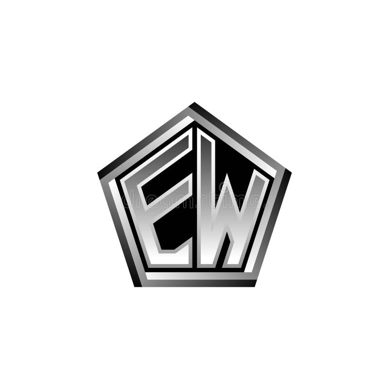 EW Logo Monogram Silver Geometric Modern Design Stock Vector ...