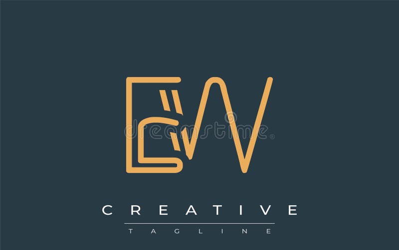 Ew Minimalistic Line Art Logo Design Stock Illustrations – 4 Ew ...