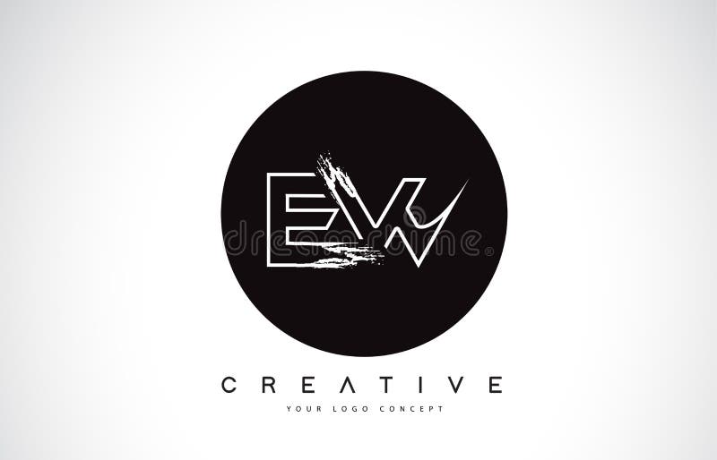 EW Modern Leter Logo Design with Black and White Monogram. Creative ...