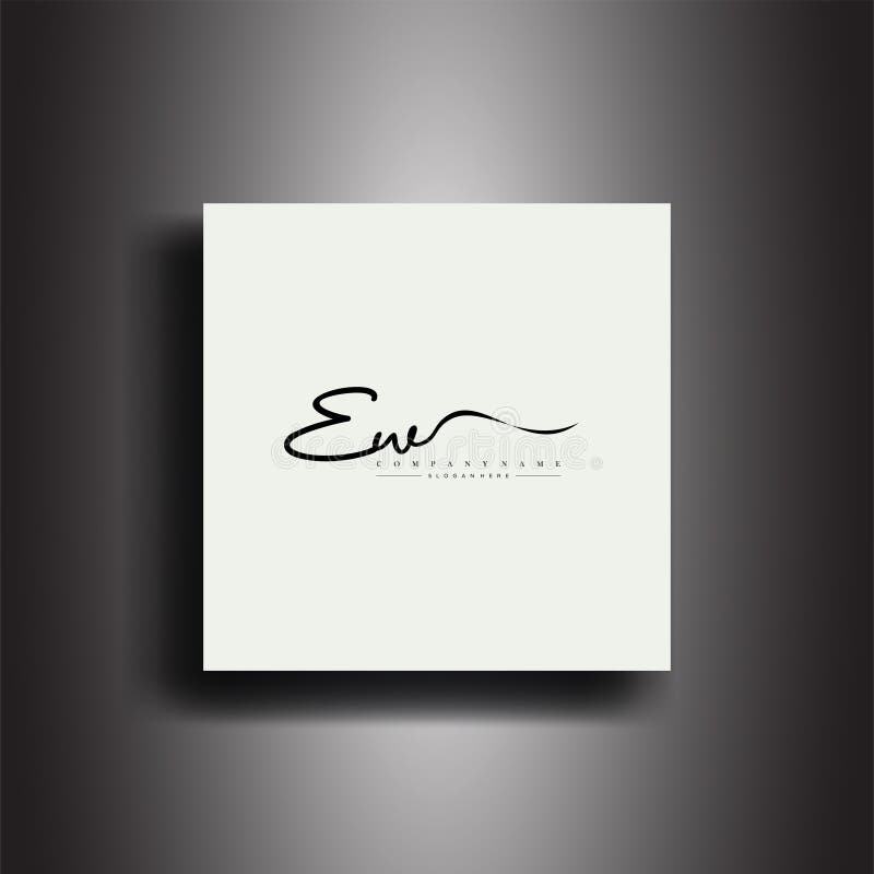 EW Signature Style Monogram.Calligraphic Lettering Icon and Handwriting ...